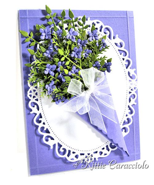 Lavender Lace Floral Cone Bouquet